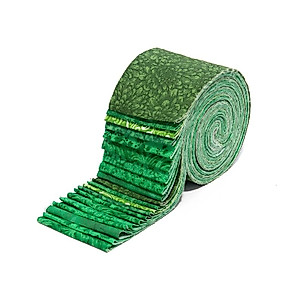 20 Pcs Fabric Strips Cute, Beautiful 100% Cotton Fabric Quilting Strips, Width 44 inch Length 2.5 inch, Gift It's All Green Jelly Roll pre-Cut, DIY Blanket