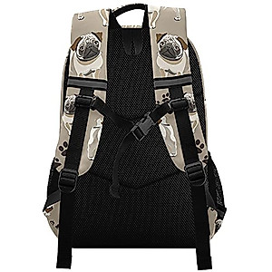 ALAZA Pug Dog Paw Print Funny Puppy Backpack Purse for Women Men Personalized Laptop Notebook Tablet School Bag Stylish Casual Daypack, 13 14 15.6 inch