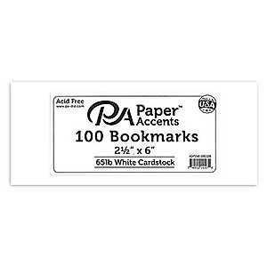Bookmarks 2.5x6 100pc White