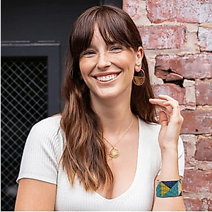 INK+ALLOY Women's Maggie Gold Plated Recycled Italian Brass Hoop Earrings, Handmade Jewelry for the Modern Bohemian (Brass Sunburst Hoops)