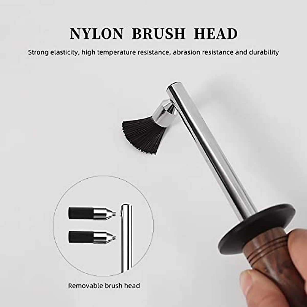 Coffee brush Anti-scalding handle Espresso Machine Cleaning Brush High-Pressure Steam Brush For Searchpean Coffee Maker Espresso Brush Tools Accessories For Baristas (Two brush heads)