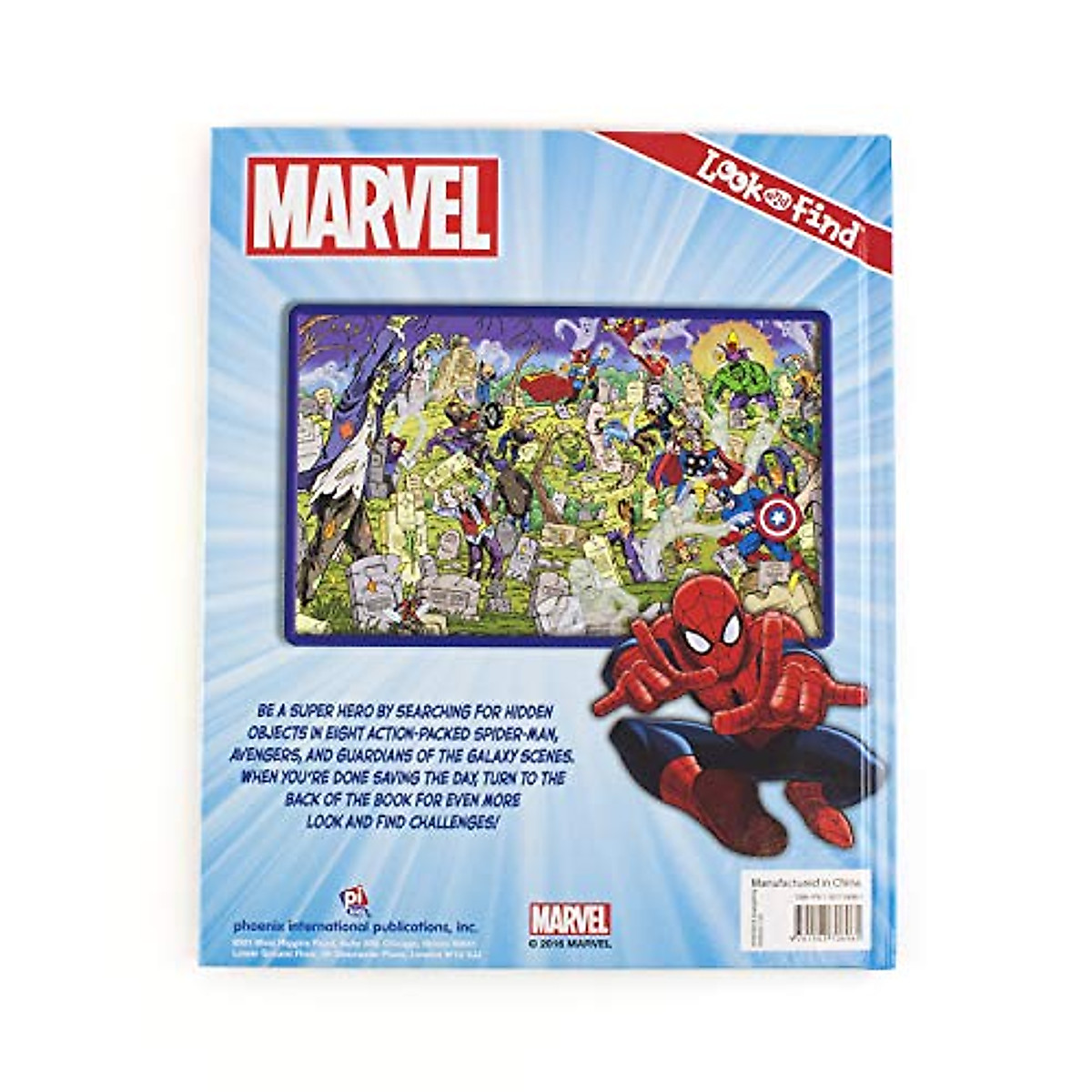 Marvel - Avengers, Guardians of the Galaxy, and Spider-man Look and Find Activity Book - Characters from Avengers Endgame Included - PI Kids