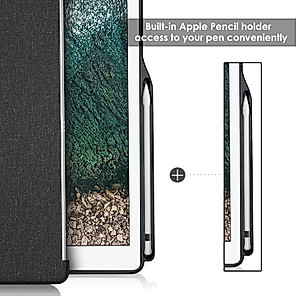 ProCase for iPad Pro 12.9 2017/2015 Companion Back Cover Case, with Pencil Holder for iPad Pro 12.9 Inch (Both 2017 and 2015 Models), Match for Smart Keyboard and Smart Cover -Black