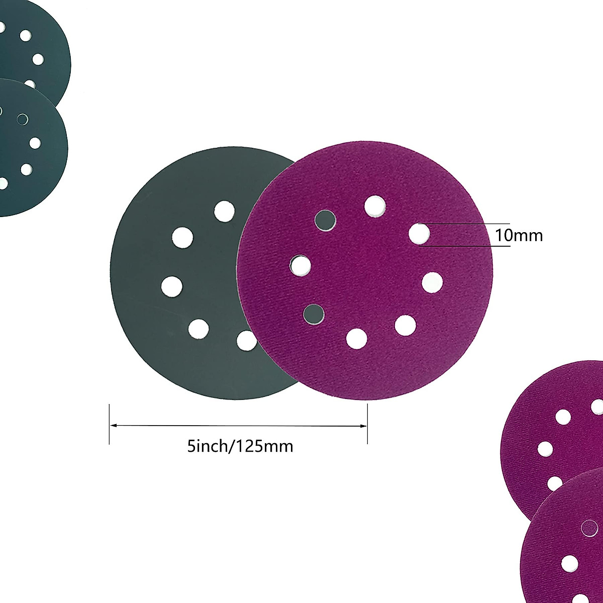 32pcs Sandpaper 8 Hole 5 inch Sanding Discs Hook and Loop 1500-10000 Grits Wet Dry Sandpaper with 2pcs Interface Pads for Random Orbital Sander Automotive Metal Polishing