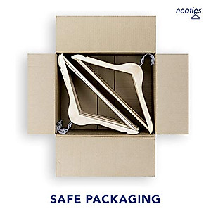 Neaties Natural Wood Hangers | Natural Finish | with 360° Degree Swivel Hook & Smooth Cut Notches | 24 Pack