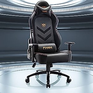 Big and Tall Gaming Chair 350lbs-Racing Computer Gamer Chair,Ergonomic Office PC Chair with Wide Seat, Reclining Back, Adjustable Armrest for Adult Teens-Black