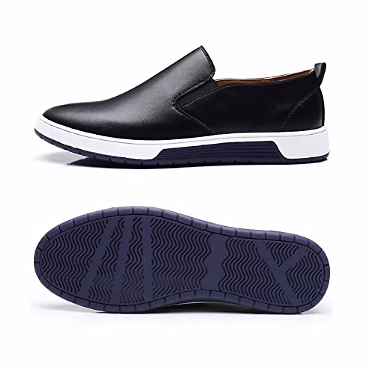 BSROT Men's Casual Oxford Shoes Slip-on Dress Shoes Comfortable Fashion Sneakers Black 8US
