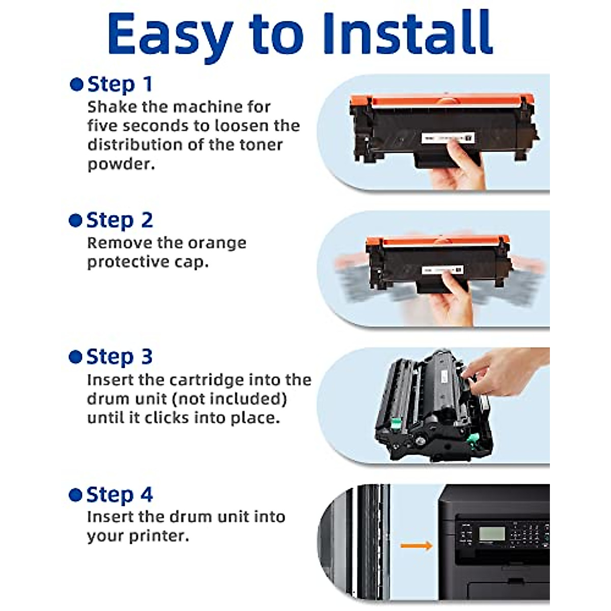 TN760 6000 Pages 2 Packs Toner Cartridge Replacement with Chip for Brother TN-730 TN-760 Black High Yield for DCP-L2550DW HLL2395DW MFCL2710DW MFC-L2750DW Printer