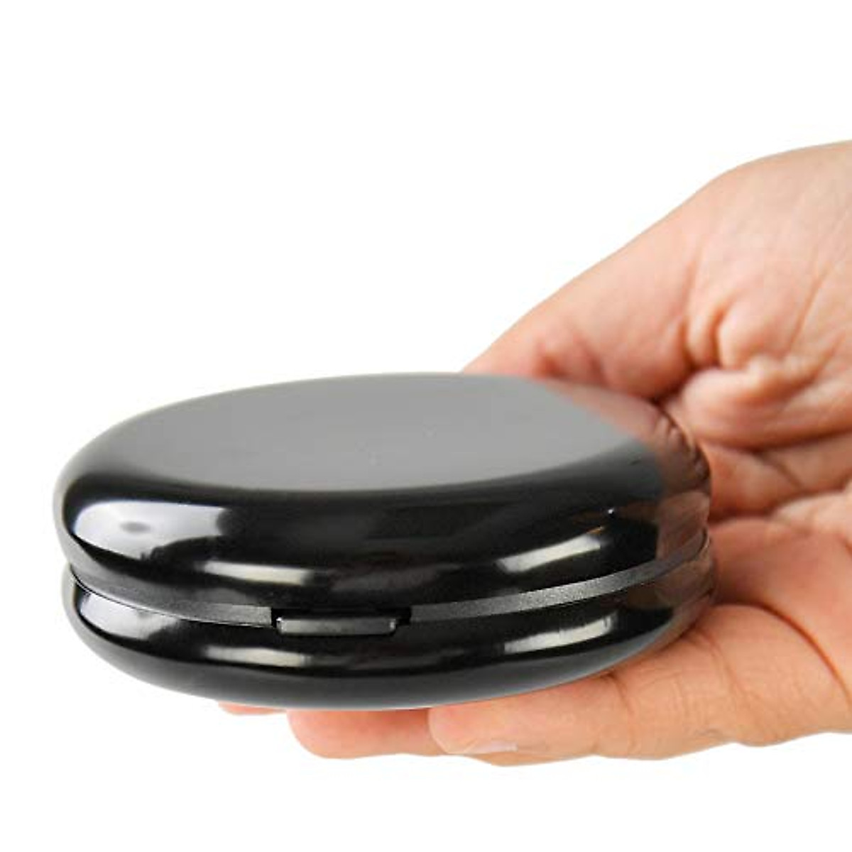 HOME-X Coin Dispenser, Hard Case Organizer and Storage for Coins, Small Money Sorter and Coin Holder for Collectors, 3 ¼" D x 1 ¼" H, Black