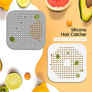 Shower Hair Catcher Silicone Hair Stopper Shower Tub Drain Covers Drain Strainer with Suction Cup Suit for Bathroom Bathtub and Kitchen (4)