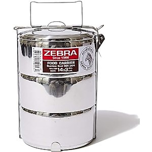 Zebra Stainless Steel Food Carrier (14 cm)