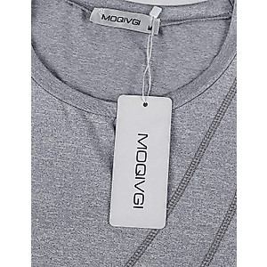 MOQIVGI Workout Tops for Women Short Sleeve Loose Fit Sweat Wicking Round Neck Activewear Yoga Muscle Sprots Gym Shirts Summer Athleisure Womens Clothes Grey Medium
