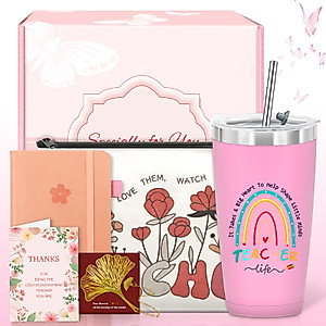 Best Teacher Gifts for Women, Teacher Appreciation Gifts for Appreciation Week, Back to School, Graduation, The End of Year, Retirement, Birthday, Thank You Teachers Gift With Tumbler, Notebook, Bag