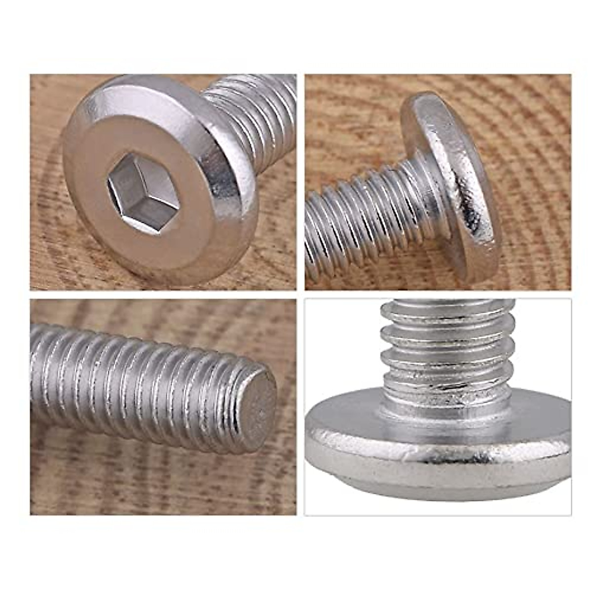 binifiMux 1/4-20 x 2 Inch Flat Head Allen Bolt Joint Connecting Bolts Socket Cap Screws for Furniture, 304 Stainless Steel, Plain Finish