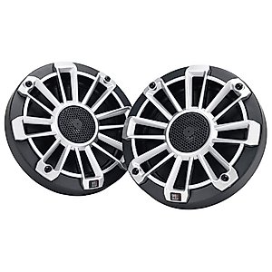 MB Quart NP1-116 Nautic Premium Outdoor Waterproof 6.5 Inch Coaxial Marine Speaker Pair with 3 Removable Grill Color Options, Black