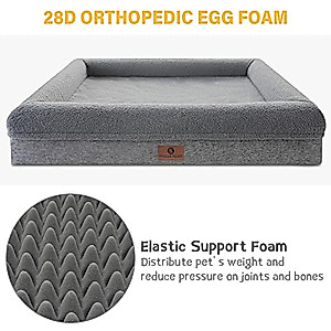 Hygge Hush Dog Beds for Large Dogs, Orthopedic Large Dog Bed Memory Foam Soft Portable Pet Sofa Waterproof Dog Bed Durable Pet Bed with Non-Skid Bottom and Washable Removable Cover