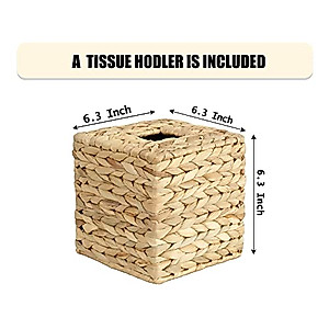 ATHENA HOME Storage Basket Set of 3 Wicker Storage Baskets for Home & Kitchen, 14-inch Large Hyacinth storage basket for Shelf