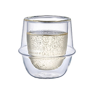 Kinto Set of 2 Double-Walled KRONOS 80 ml Espresso Cups - Maintain Temperature - Prevent Condensation
