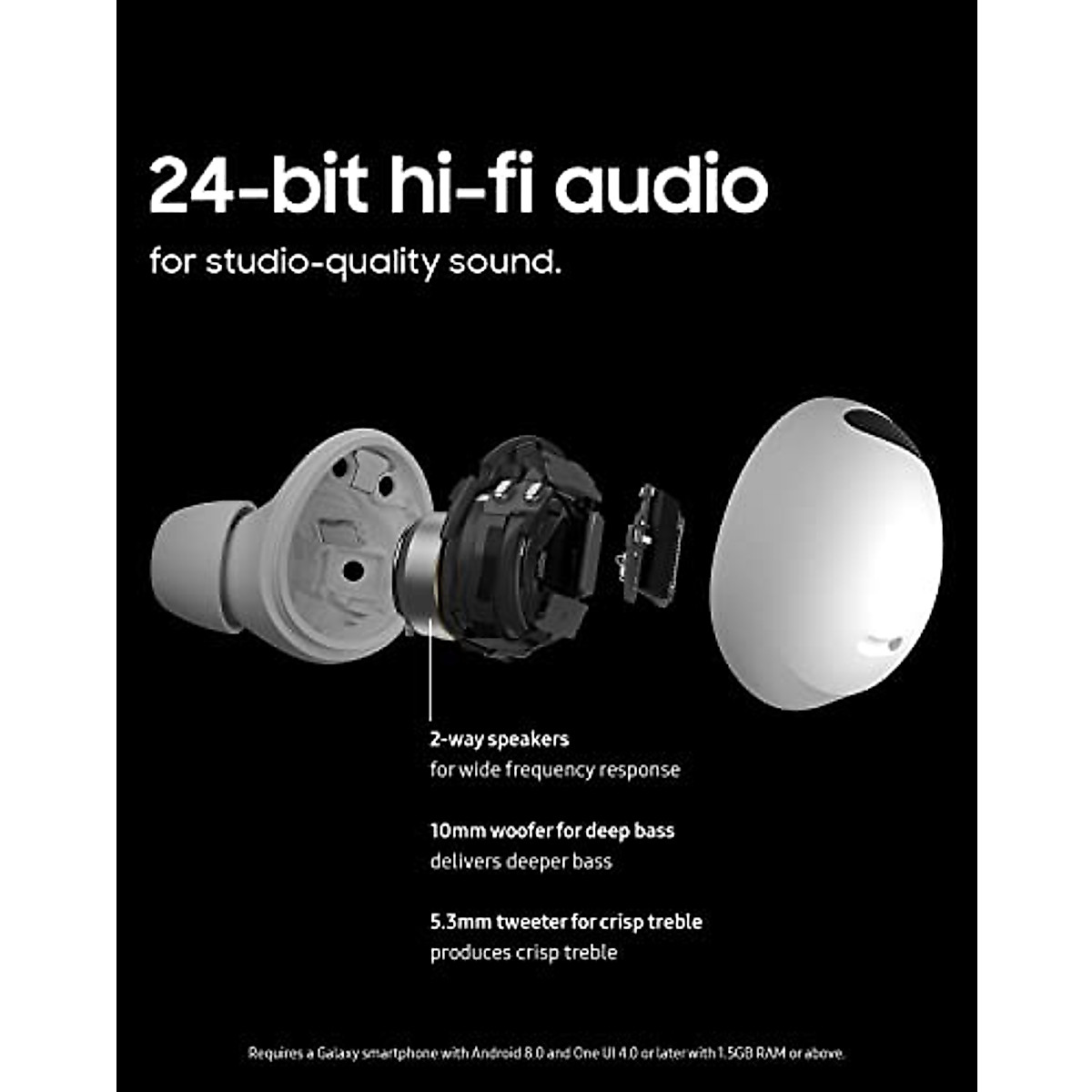 SAMSUNG Galaxy Buds 2 Pro True Wireless Bluetooth Earbuds w/ Noise Cancelling, Hi-Fi Sound, 360 Audio, Comfort Ear Fit, HD Voice, Conversation Mode, IPX7 Water Resistant, US Version, White (Pack of 1)