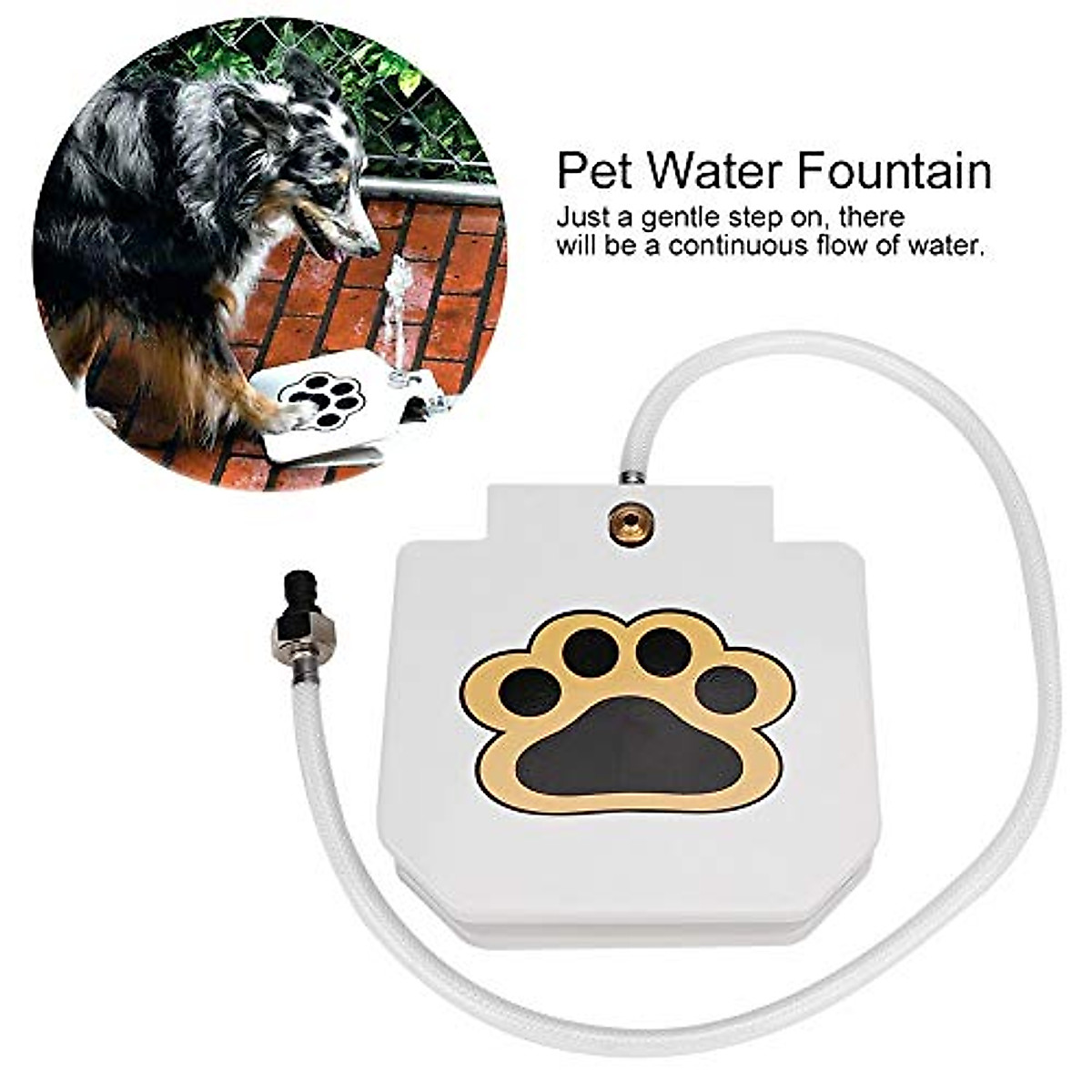 Dog Water Fountain Step On Toy,Easy Paw Petal Activated Dog Steps Eco-Friendly Pet Water Fountain Drinking Pet Dispenser Dog Water Sprinkler,Automatic Water Dog Fountain for Big/Small Dogs