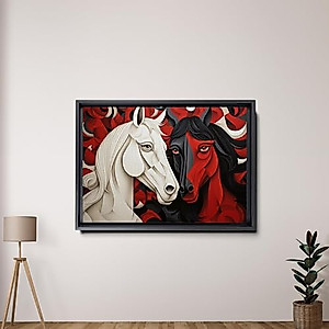 Majestic Black Stallion Galloping In The Clouds, Black Horse On Salt Flats, Canvas Print, Black Horse Print, Black Horse Wall Art