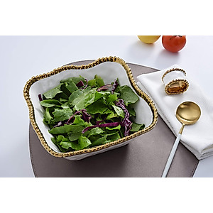 Pampa Bay Golden Salerno Porcelain Medium Square Salad Bowl