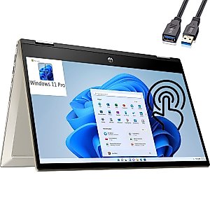 HP Pavilion x360 2-in-1 14" FHD Touchscreen Business Laptop, Intel Quad-Core i5-1135G7 (Beat i7-1065G7), 16GB DDR4 RAM, 512GB PCIe SSD, WiFi6, Fingerprint Reader, Windows 11 Pro, BROAG Extension Cable