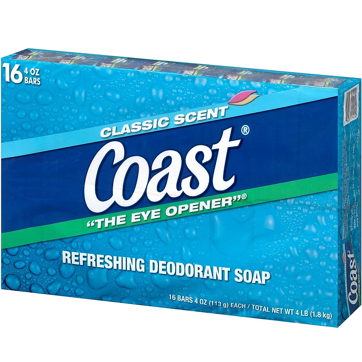 Coast Refreshing Deodorant Soap - Bar Soap with Thick Rich Lather - Clean Rinsing Formula for Fresh, Non-Dry Skin - Classic Scent - 16 x 4 oz