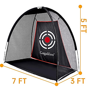 Golf Hitting Practice Nets for Backyard Driving Heavy Duty Men Real Indoor Golf Balls Hitting Pitching Driving Nets for Indoor Outdoor Garage Use Golfing Swing Training Impact Cages with Frame and Net