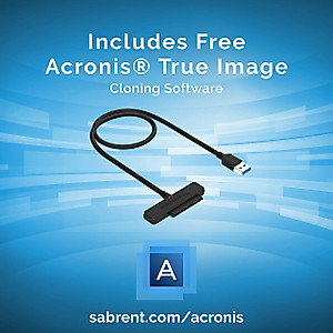 SABRENT USB 3.0 to SSD / 2.5-Inch SATA I/II/IIIHard Drive Adapter + 3 Pack SATA III (6 Gbit/s) Straight Data Cable with Locking Latch