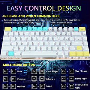 Gaming Keyboard and Mouse,3 in 1 White LED Backlit Wired Mechanical Keyboard Red Switch,RGB 6400 DPI Lightweight Gaming Mouse with Honeycomb Shell,Gaming Mouse Pad for PC Gamers(White)