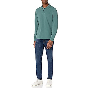 Amazon Essentials Men's Slim-Fit Long-Sleeve Pique Polo, Sage Green, X-Large