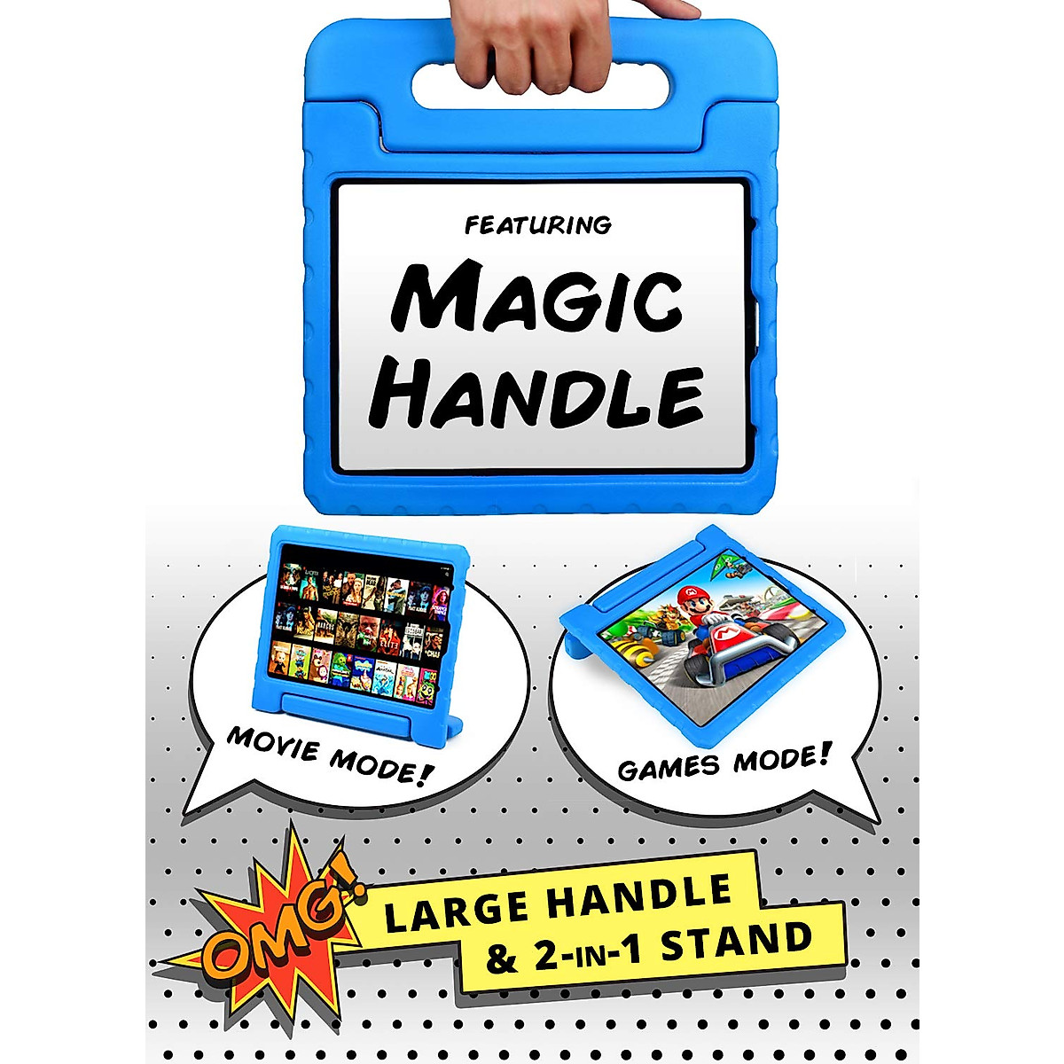 Official Cooper Dynamo for iPad Pro 11 inch Case for Kids 4th/3rd/2nd/1st Generation 2022/2021/2020/2018 | Rugged Foam, Magic Handle, Stand, with Pencil Holder, Eco-Mailer