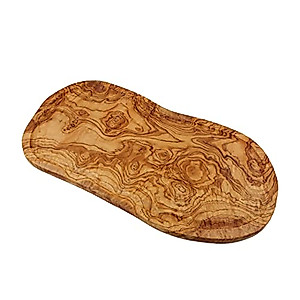 Cleminson 18” x 9” Olive Wood Carving, Cutting and Serving Board with Juice Groove - Large