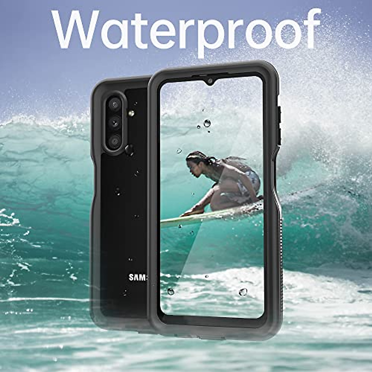 Hllhunkhe for Samsung Galaxy A13 5G Waterproof Case with Built-in Screen Protector - Rugged Full Body Underwater Dustproof Shockproof Drop Proof Protective Cover for Samsung Galaxy A13 5G (Black)