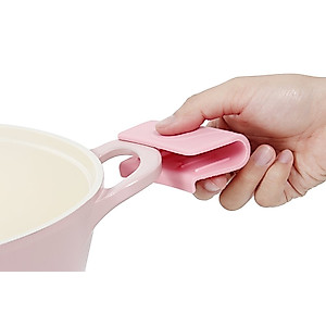 Neoflam Retro 3qt Non-Stick Ceramic Coated Stockpot with Integrated Steam Vent, Silicone Hot Handle Holder Included, Saute Pot, Casserole, Dutch Oven, 3-QT w/Glass Lid, Pink