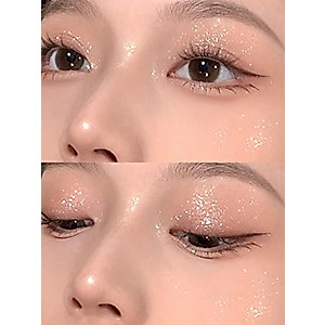 Shimmer Glitter Eyeshadow Palette, Eye Glitter Shadow, High Pigmented, Sparkling Eye Shadow with Bling Korean Eye Glitter Foil
