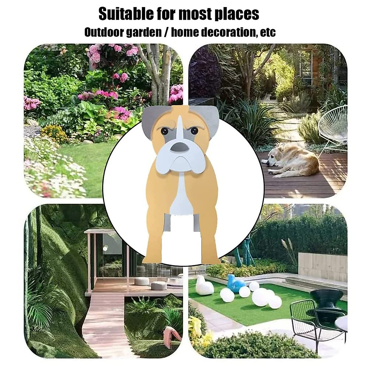 VanFty Dog Planter Boxer Shape Animal Flower Pot Large Dog planters Outdoor Decorations Lovely Gift Desk Storage Box Flowerpot Plant Container Frame for Indoor and Outdoor use