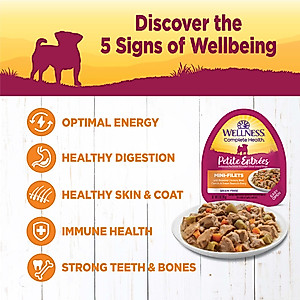 Wellness Petite Entrées Mini-Filets with Roasted Chicken, Beef, Carrots & Green Beans in Gravy, 3-Ounce Cup (Pack of 24)