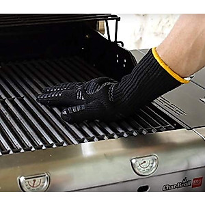 Heat Resistant Gloves - 480℉ Grilling Gloves For Fireplace - Barbeque Accessories For Kitchen - BBQ Gloves - Oven Mitt For Oven, 1 Pair, Dupont Nomex Heat Fiber is Made In USA