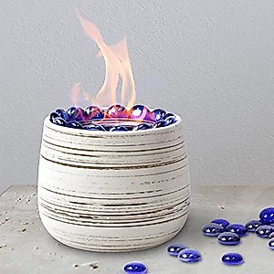 GreyHoo Tabletop Fire Pit - Fire Bowl, Small Alcohol Fireplace for Indoor and Outdoor Use Patio Decor