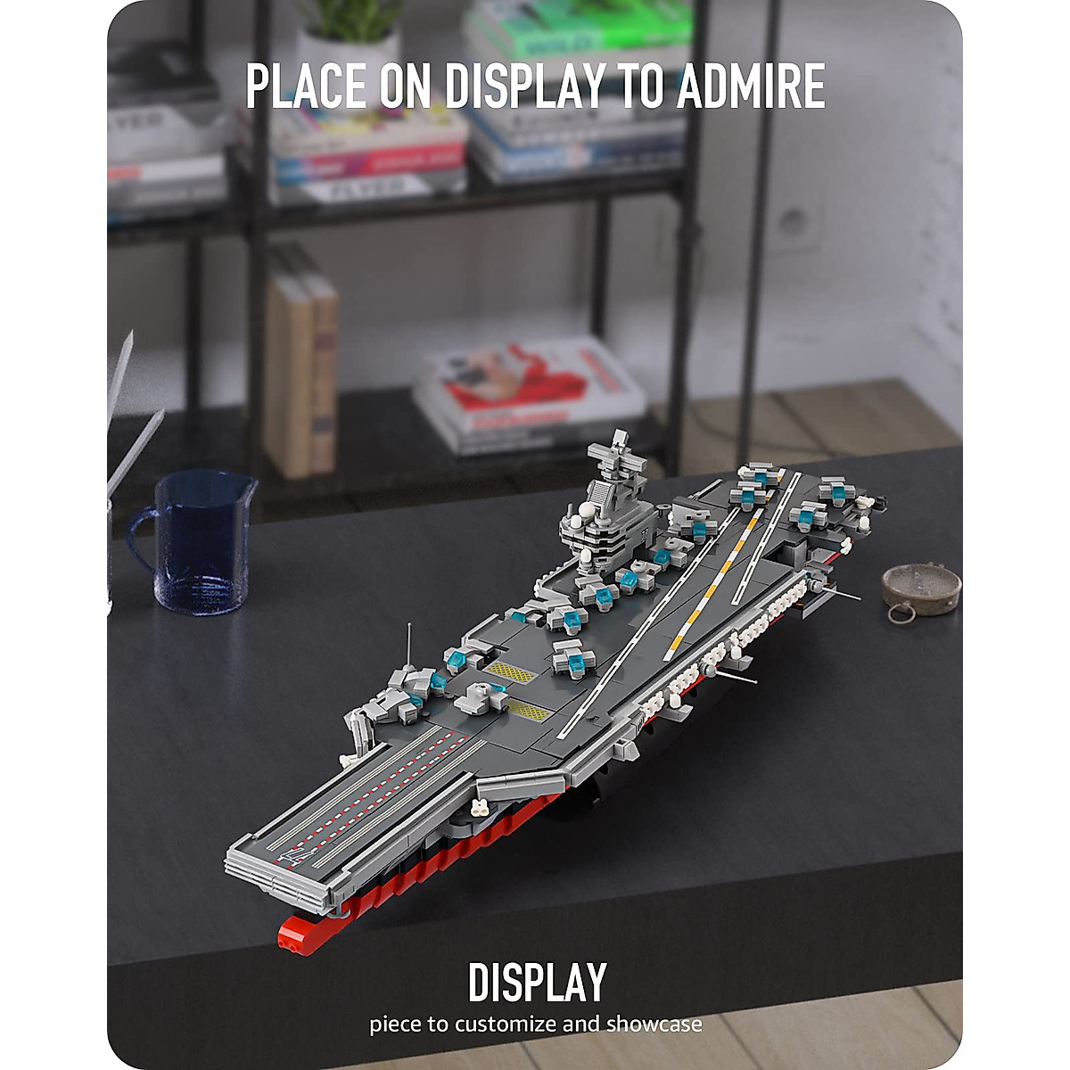 Nifeliz Nimitz-Class Aircraft Carrier, Military Warship Building Model Toy with Technology Components, USS George H.W. Bush Display Set for Adults and Teens (1,969 Pieces)