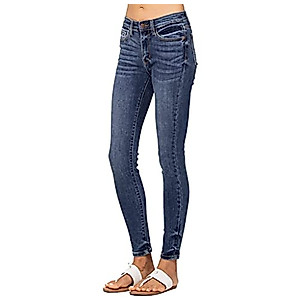 Judy Blue Handsand Mid Rise Skinny (27) Blue