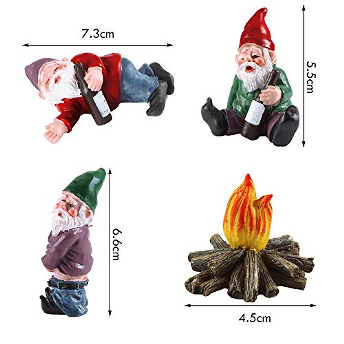 4 Pieces Christmas Happy Fairy Gnomes Garden Accessories Sculpture Collectible Figurines Miniature Gardening Figurine Gnomes Ornament Gnome Kit Fairy Garden Statues for Miniature Fairy Garden Supplies