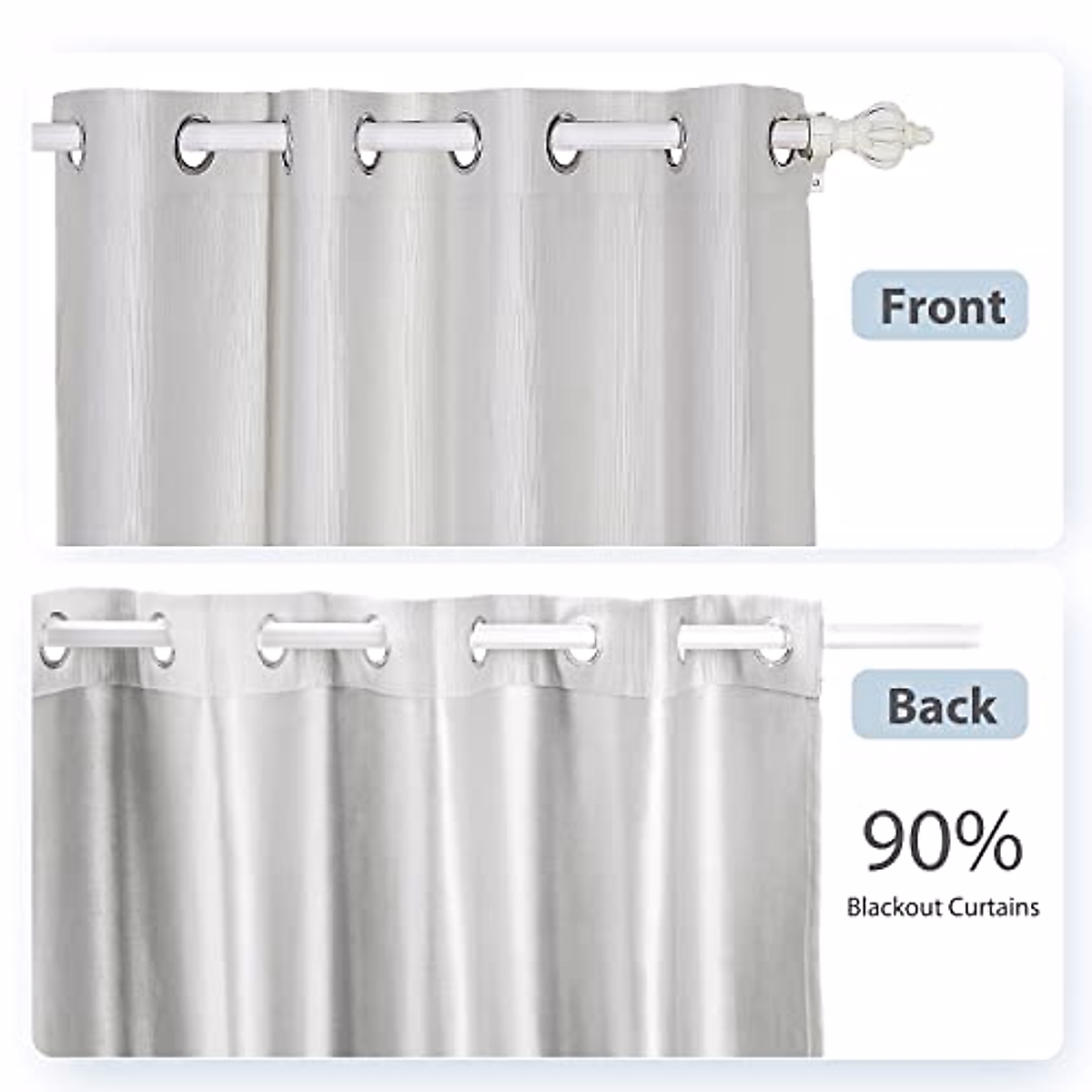 Creamy White Blackout Curtains for Living Room - 2 Panels Set Privacy Room Darkening Curtains, Solid Color Window Panels, Grommet Window Curtains/Drapes for Bedroom Kitchen,52 x 84 Inch