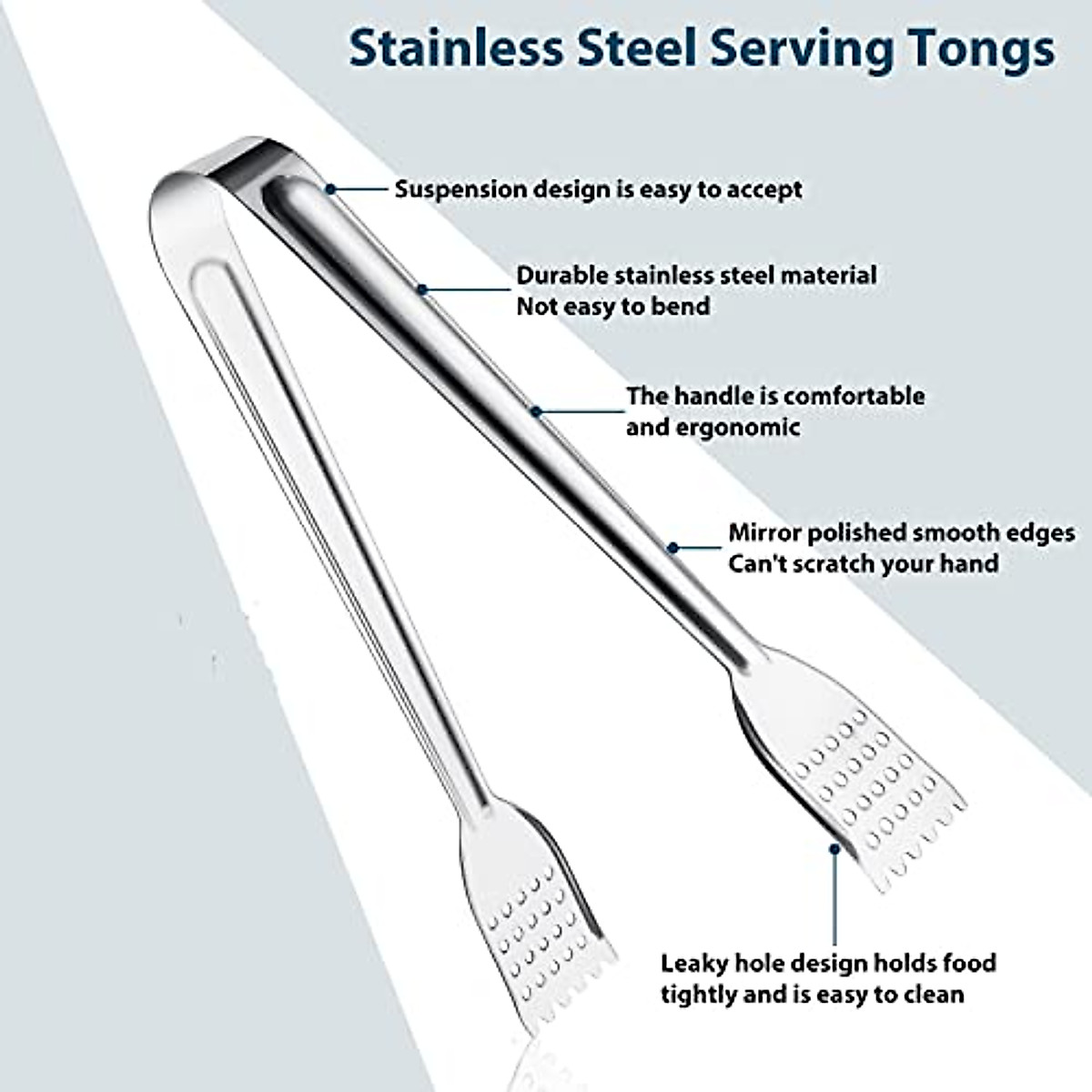 8 Pack Serving Tongs by Tcoin, 7 Inch Functional Small Tongs for Serving Food for Parties and Holiday Get-togethers, Food Tongs Buffet Tongs Appetizer Tongs Kitchen Tongs,Versatile and Durable