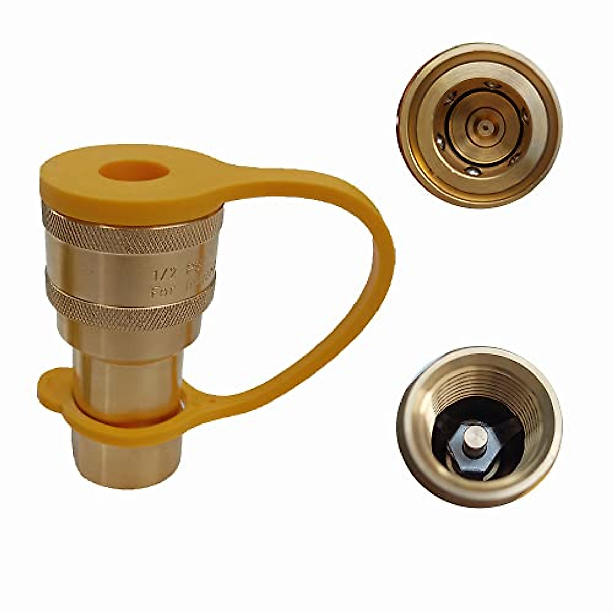 HHXS 1/2" Natural Gas Quick Connect Disconnect Kit with Male Insert Plug Solid Brass 1/2 inch Natural Gas Propane Fitting Connector