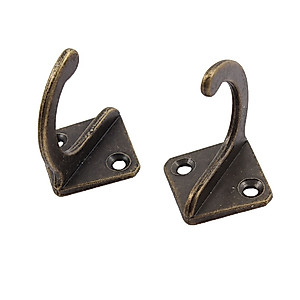 uxcell Vintage Style Square Shape Wall Mounted Towel Scarf Bag Cap Hook Hangers 4 PCS Bronze Tone