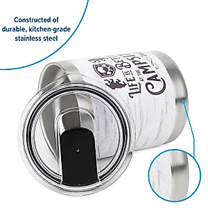 Camco Life is Better at The Campsite Lowball Whiskey Tumblers | Stylish and Insulated Drinkware for Favorite Whiskey or Bourbon | 2-Pack (53328)