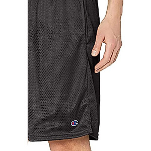 Champion -Mens 9' Shorts, Mesh Shorts, 9', Mesh Basketball Shorts, Mesh Gym athletic shorts, Black-407q88, Small US